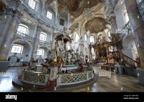 Interior View Of The Vierzehnheiligen Pilgrimage Church Basilica Of