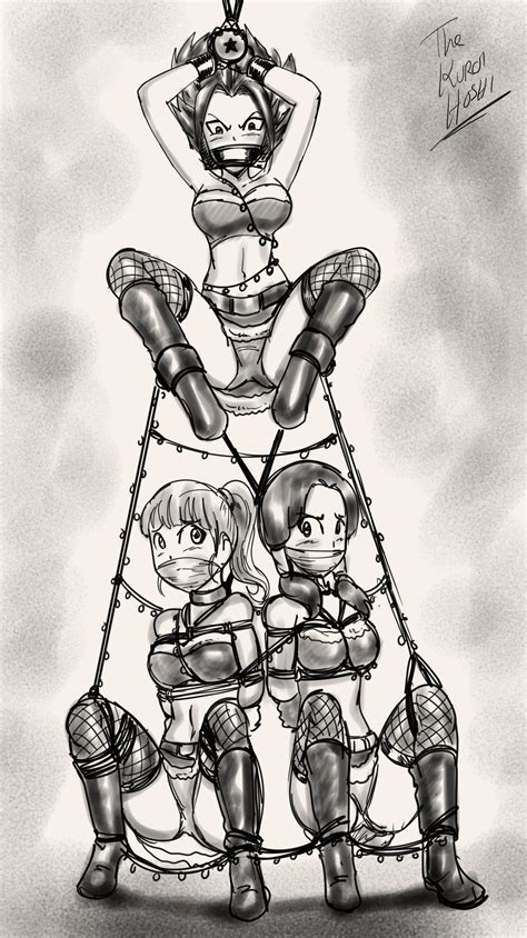 rule 34 arms behind back arms up black and white bondage bulma briefs caulifla christmas