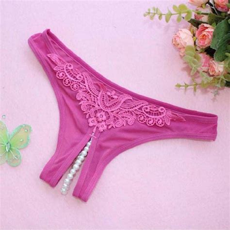 2019 W1030 Hot Sale Sexy Pearl Thongs Free Size Women Open Crotch Sexy G String Beads Panties