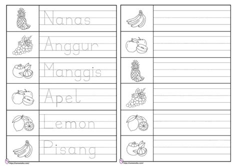 Lembaran Kerja Buah Buahan Tempatan