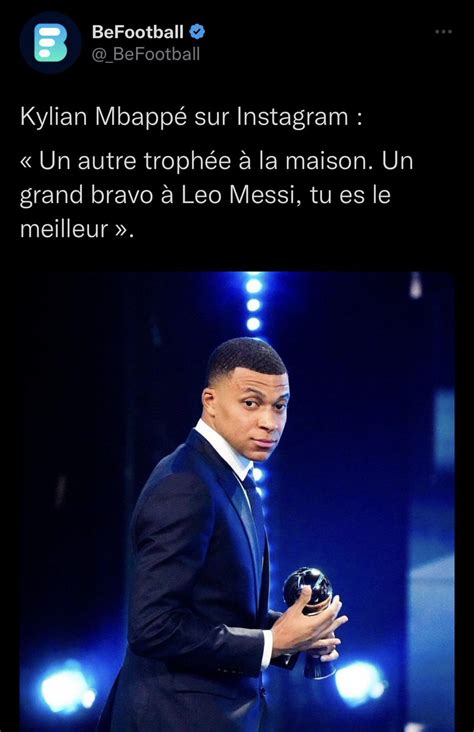 Gueule Dange On Twitter La R Action Au Troph E The Best De Mbappe Vs