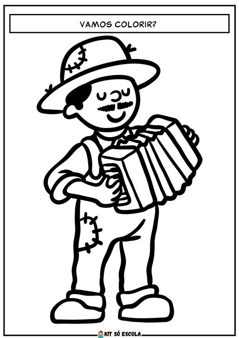 7 Desenhos de Festa Junina para colorir SÓ ESCOLA