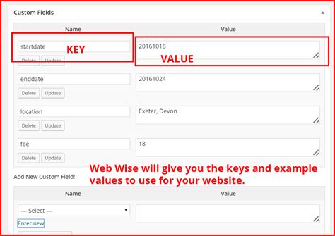 Working With Custom Fields In Wordpress Help And Support From Web