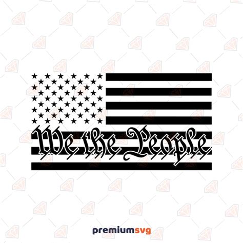 We The People SVG With Distressed American Flag PremiumSVG