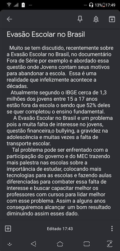 Evas O Escolar No Brasil Reda O Nota Edukita