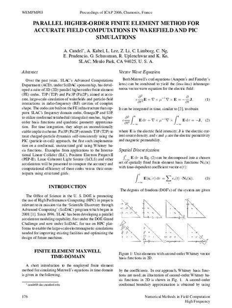 pdf parallel higher order finite element method for accurate field computations in wakefield