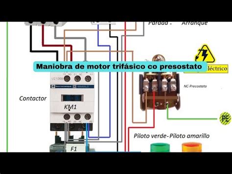 Esquemas eléctricos Arranque y parada motor trifasico