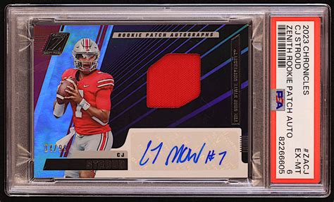 CJ Stroud 2023 Panini Chronicles Draft Picks Zenith Rookie Patch