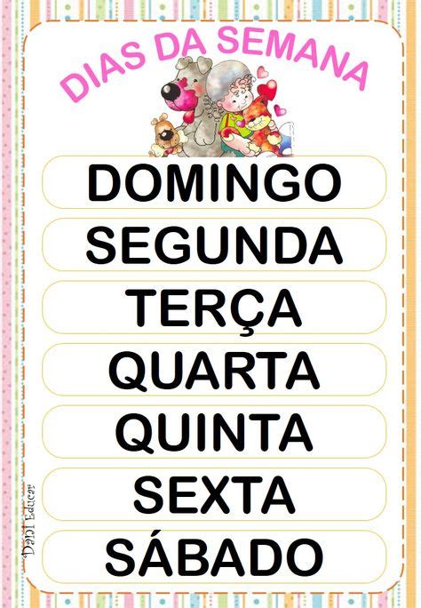 Nome Dos Dias Da Semana Para Imprimir Image To U