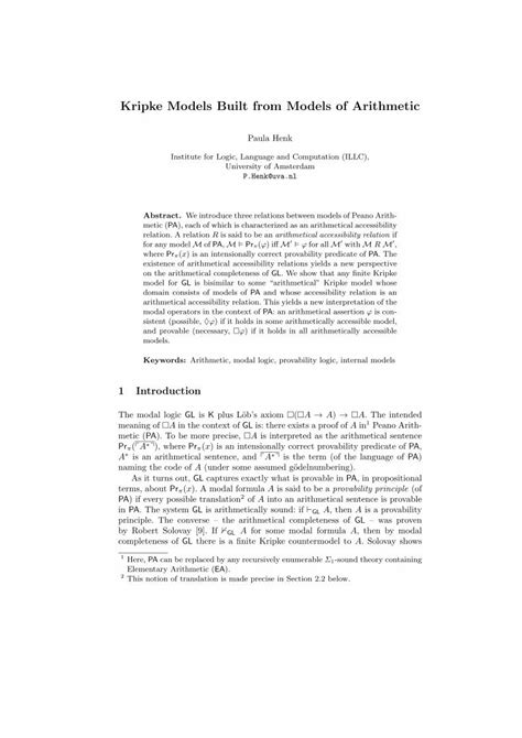 pdf kripke models built from models of arithmetic kripke models built from models of