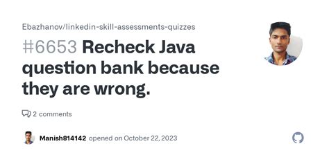 Recheck Java Question Bank Because They Are Wrong Issue 6653