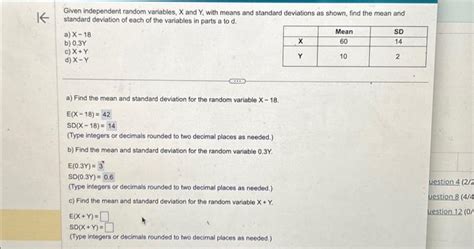 Solved Given Independent Random Variables X And Y With Chegg
