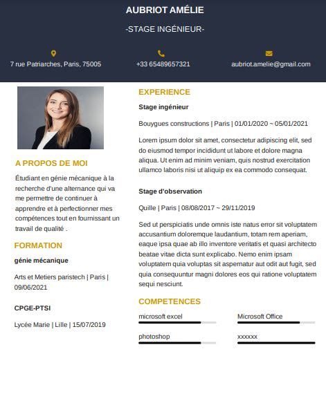 Exemple De Cv étudiant