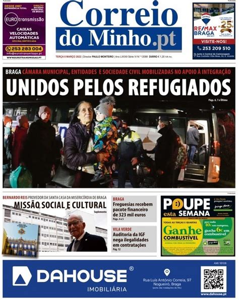 Capa Correio Do Minho 8 março 2022 capasjornais pt