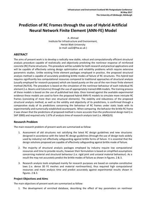 pdf prediction of rc frames through the use of hybrid artificial neural network finite element