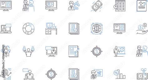 Project Oversight Line Icons Collection Supervision Control