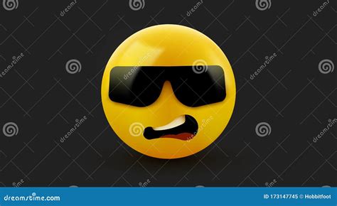 Face With Sunglasses Emoji Emoticon With Dark Sunglasses Like A Boss Stock Vector