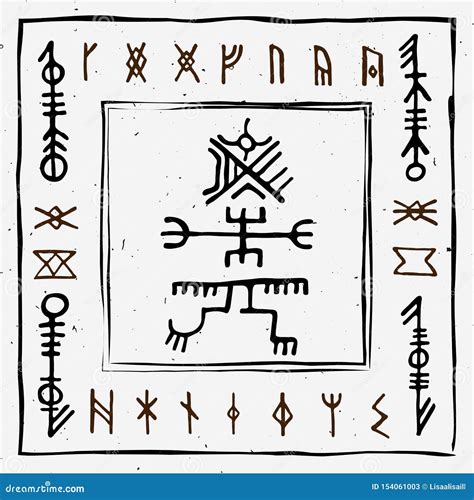 Futhark Norse Islandic And Viking Runes Set Magic Hand Draw Symbols As