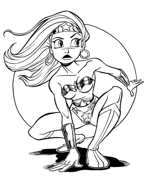 Coloriage Jolie Wonder Woman Dessin Gratuit Imprimer