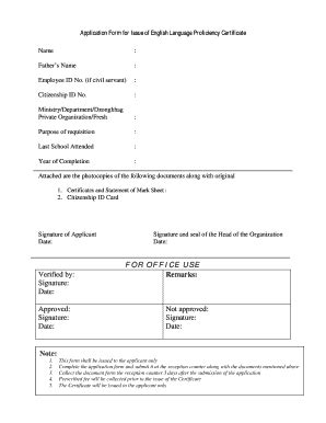 How To Write Application For English Proficiency Certificate Fill