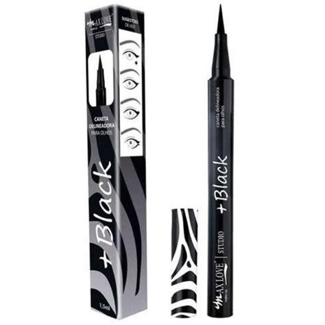 Caneta Delineadora Preta Black 01 Max Love Shopee Brasil