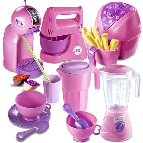 KIT 8 Brinquedos de cozinha Eletrodomésticos AIR FRYER CAFETEIRA