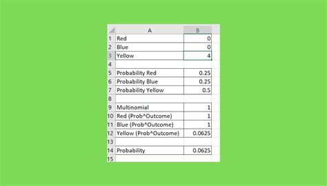 how to use multinomial distribution in excel sheetaki