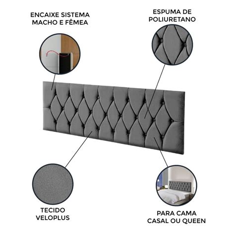 Painel Cabeceira Para Cama Box 1 40m 1 60m Istambul Suede Estofado