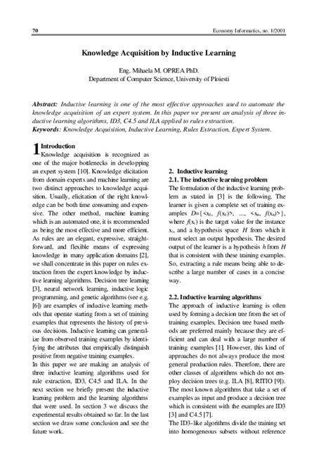 pdf knowledge acquisition by inductive learning serhat ak