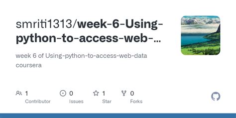Github Smriti Week Using Python To Access Web Data Coursera