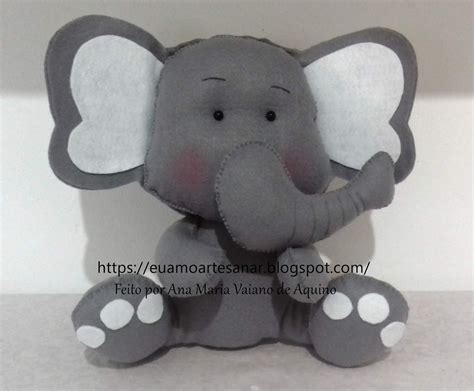 Eu Amo Artesanato Elefante De Feltro Molde E Passo A Passo