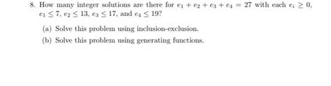 solved 8 how many integer solutions are there for