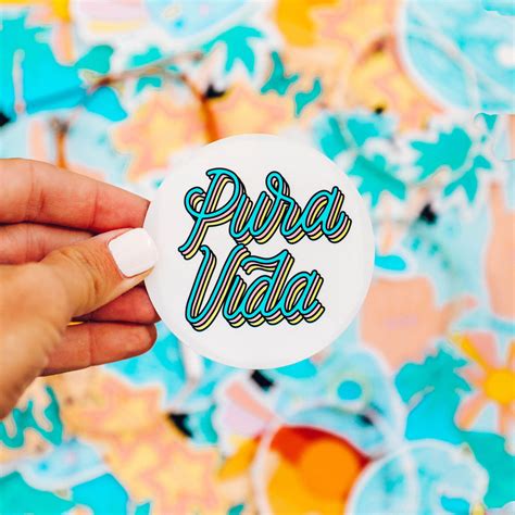 Rep The Best Aka Pura Vida With This Surf Style Sticker Featuring A