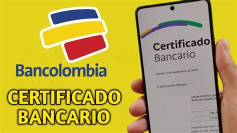 Como DESCARGAR CERTIFICADO BANCARIO BANCOLOMBIA 2024 YouTube