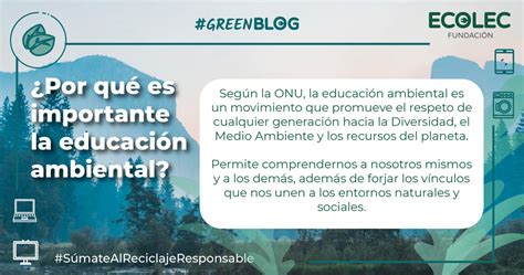 Por qué es importante la educación ambiental GreenBlog
