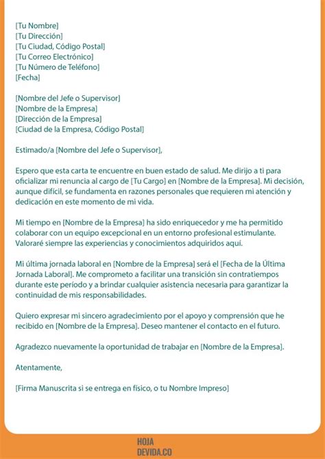 Carta De Renuncia Voluntaria Por Motivos Personales 2024
