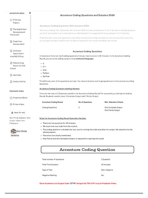 accenture coding questions and answers 2024 prepinsta pdf integer computer science