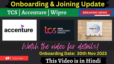 Wipro Onboarding TCS Joining Letter Accenture Onboarding Update
