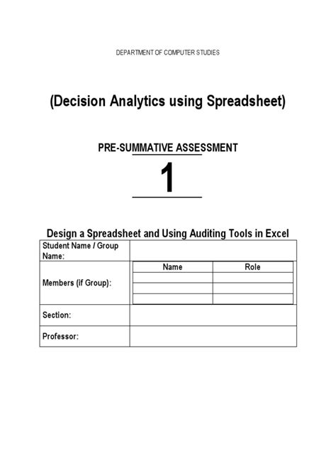 design spreadsheets and use auditing tools pdf spreadsheet microsoft excel