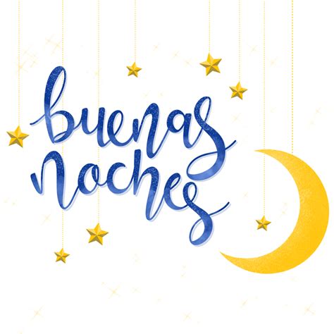 Good Night Spanish Greetings Star Blue Good Night PNG Transparent