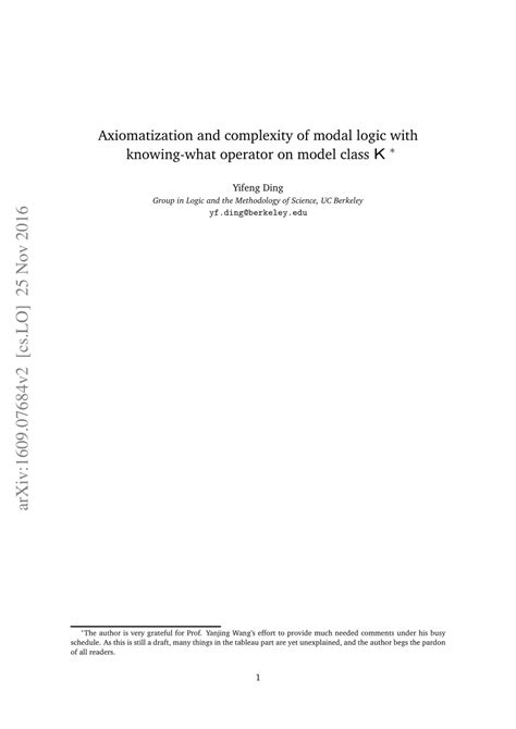 pdf axiomatization and complexity of modal logic with knowing what operator on model class k