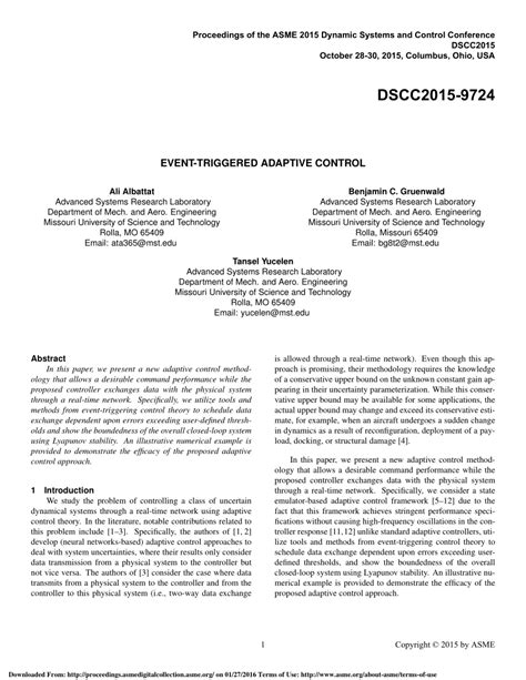 pdf event triggered adaptive control