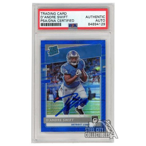 D Andre Swift 2020 Panini Donruss Optic Rated Rookie Blue Hyper