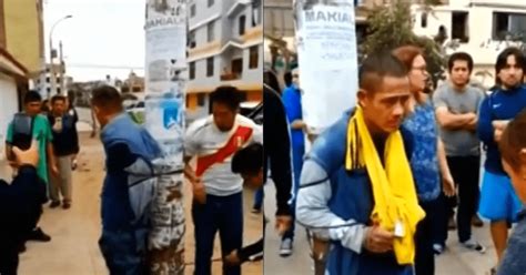 Vecinos Capturan A Presunto Delincuente Y Lo Amarran A Un Poste VIDEO