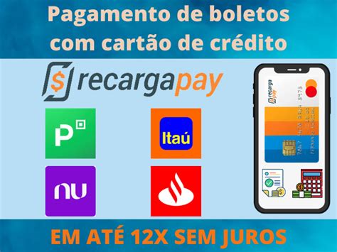 Como pagar boletos cartão de crédito Parcele em até 12x