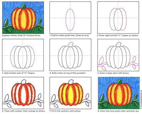 Easy How To Draw A Pumpkin Tutorial And Pumpkin Coloring Pages