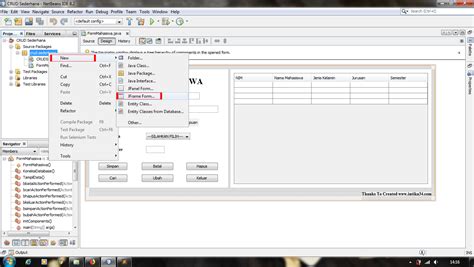 tutorial membuat menu utama dengan java netbeans
