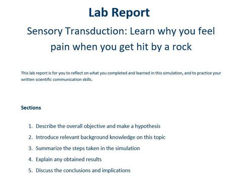 Sensory Transduction Learn Why You Feel Pain When Chegg