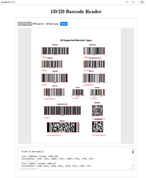 developing a web application for reading multiple barcodes with go and html5 dynamsoft