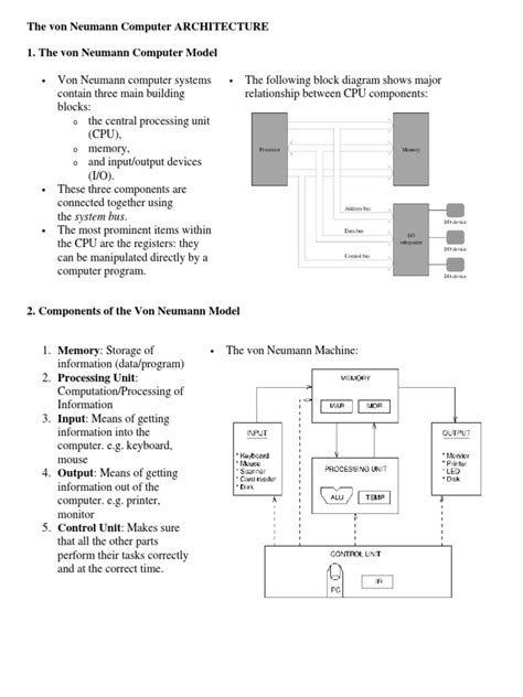 the von neumann computer architecure pdf input output central processing unit